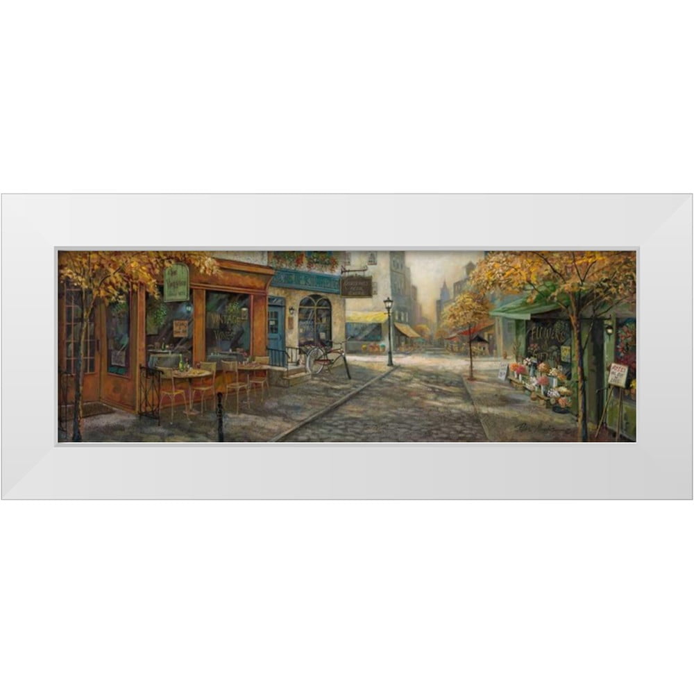Manning, Ruane 32x13 White Modern Wood Framed Museum Art Print Titled - Quaint City Nostalgia ...