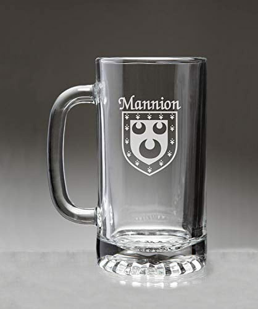 Mannion Irish Coat of Arms Glass Beer Mug (Sand Etched) - Walmart.com