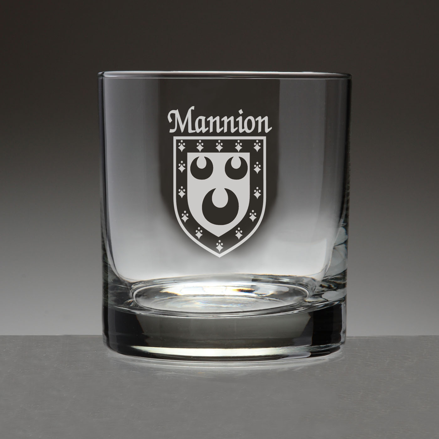 Mannion Irish Coat of Arms Tumbler Glasses - Set of 4 (Sand Etched ...