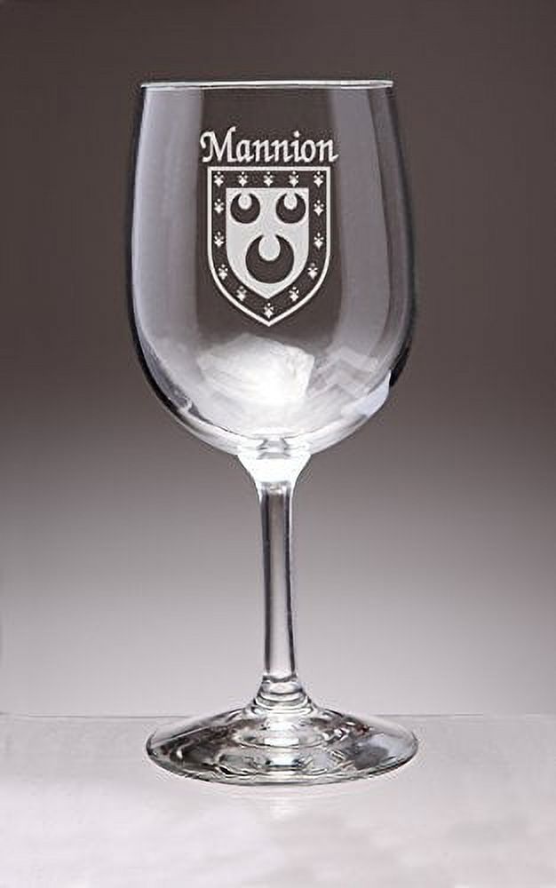 Mannion Irish Coat of Arms Wine Glasses - Set of 4 (Sand Etched ...