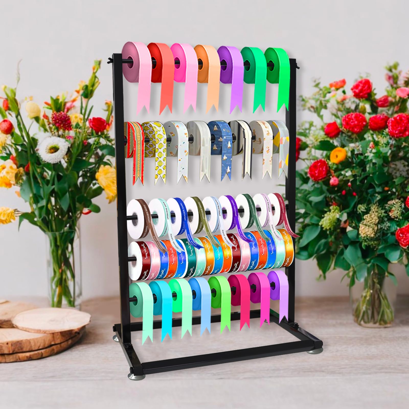Mannxitzdy 5 Tier Ribbon Holder Organizer Rack, Ribbon Organizer ...