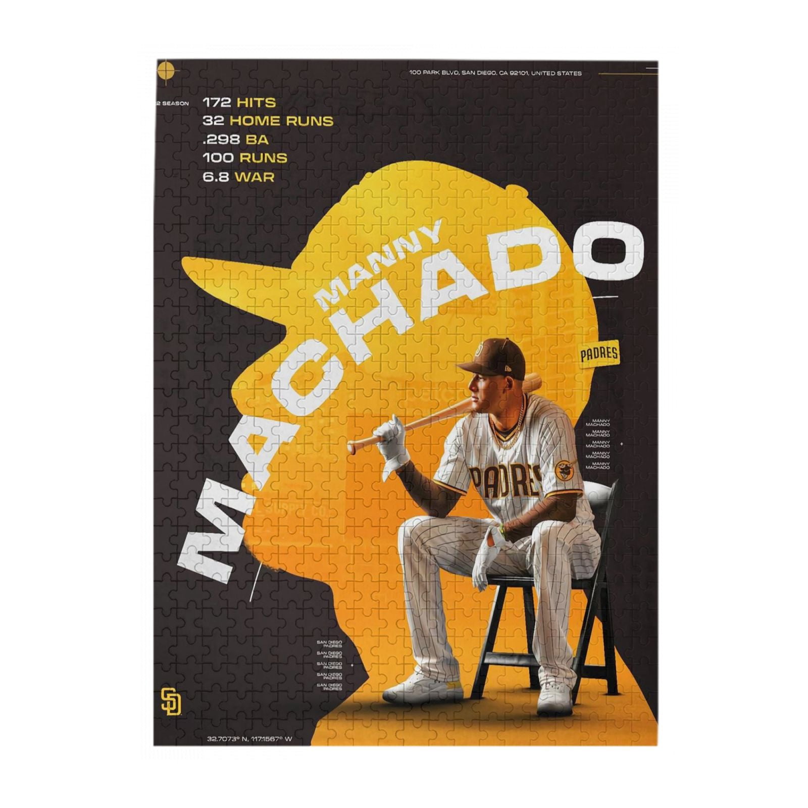 Manny Machado Baseball Team Jigsaw Puzzle 500 Pieces, Adult Beautiful ...