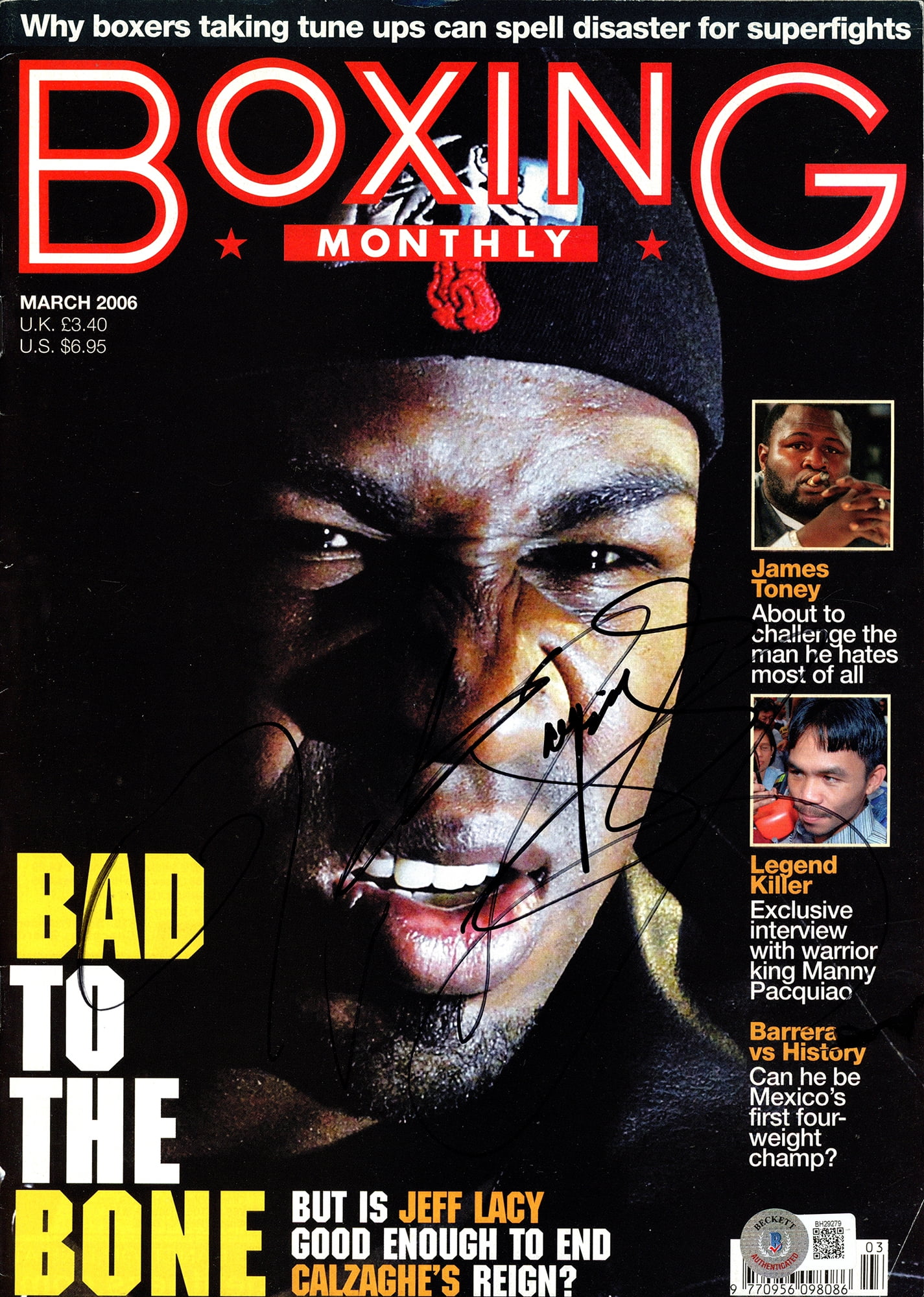 Manny Pacquiao & Jeff Lacy Autographed Boxing Monthly Magazine Beckett ...