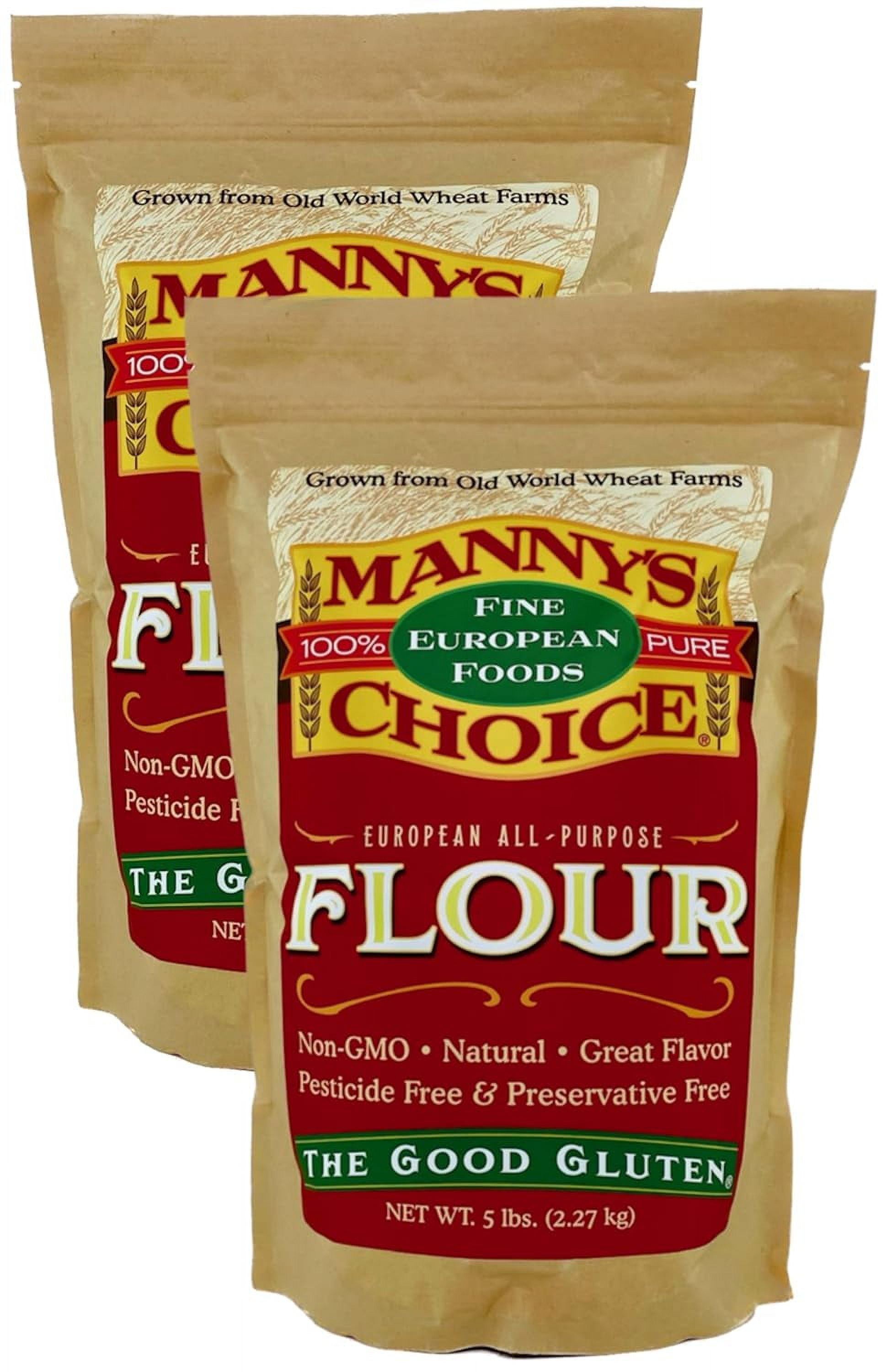 Manny's Choice Natural All Purpose Unbleached Italian Artisan Wheat Flour Type 0 for Baking 5 lb ...