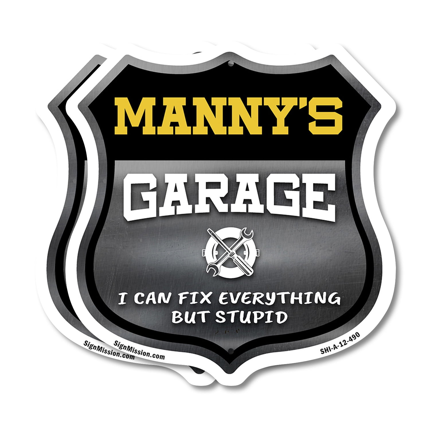 Manny's Garage I Can Fix Everything But Stupid (2 Pack) 12 inch X 12 ...