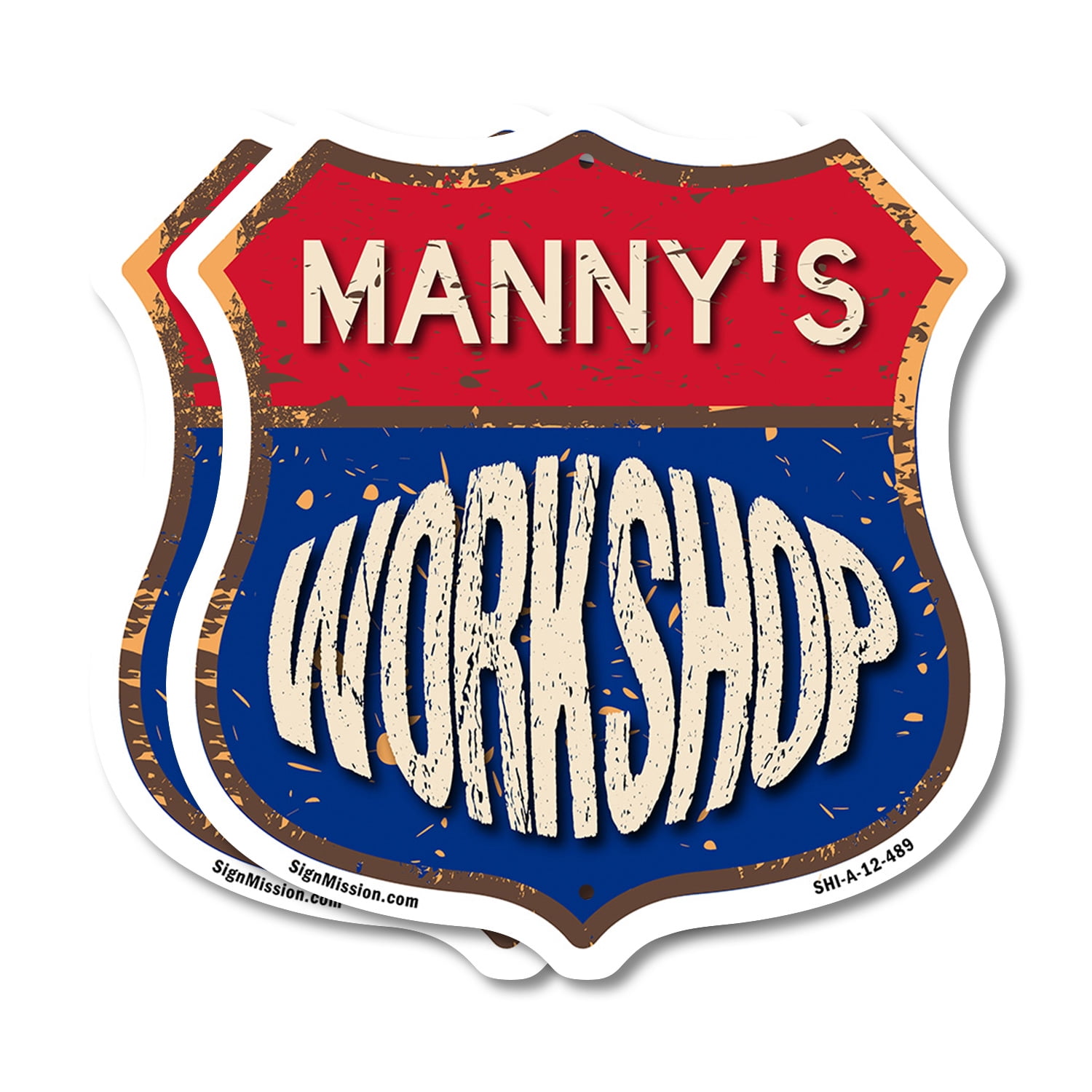 Manny's Workshop (2 Pack) 12 inch X 12 inch Shield-Shaped Rust-Free ...