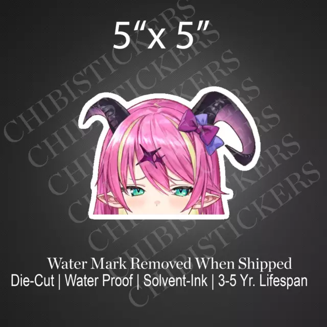 Mano Aloe Pink Sticker Vinyl Sticker Waterproof Anime Horns Hololive ...
