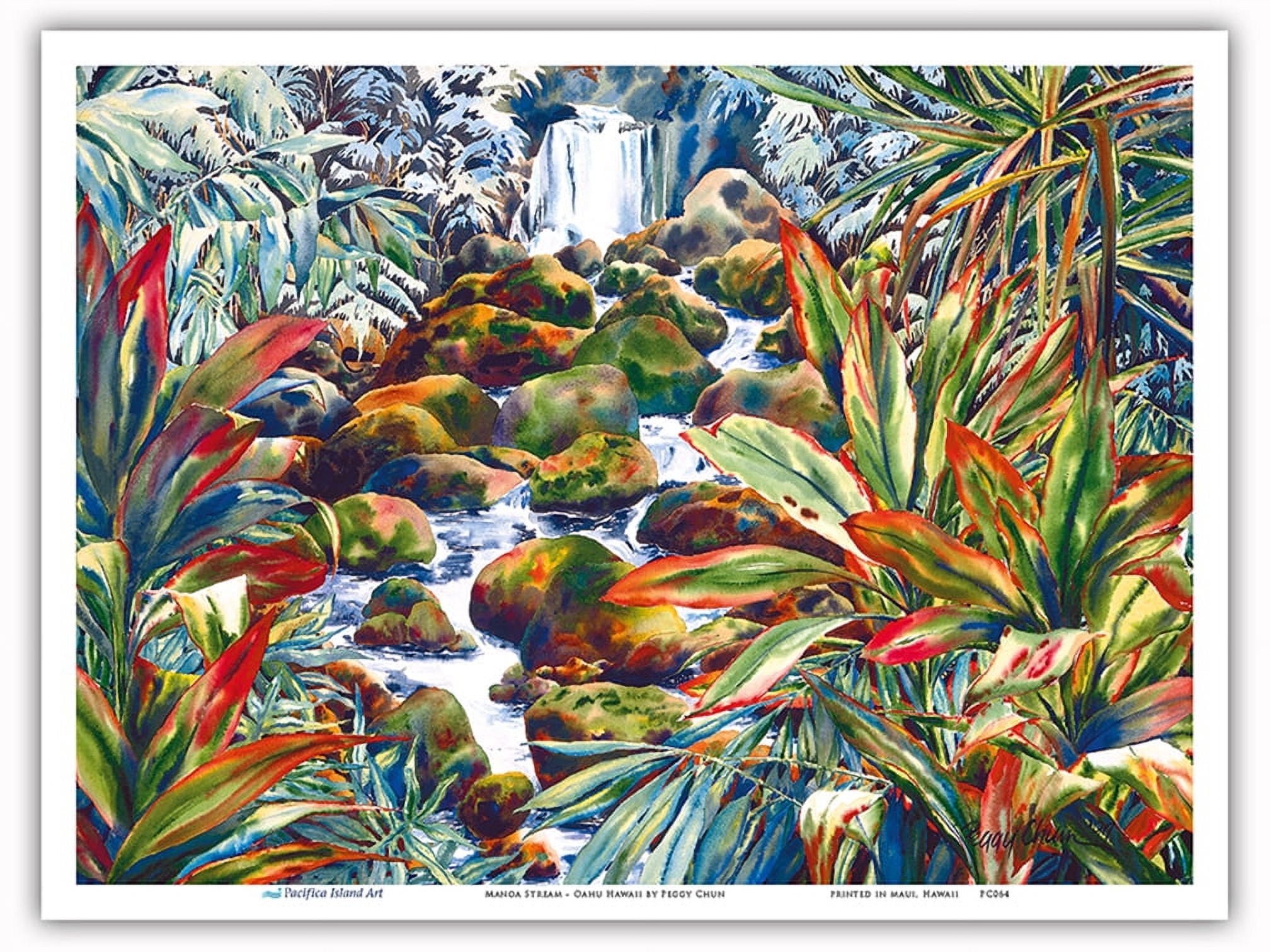 Manoa Stream - Manoa Falls Oahu Hawaii - From an Original Hawaii ...