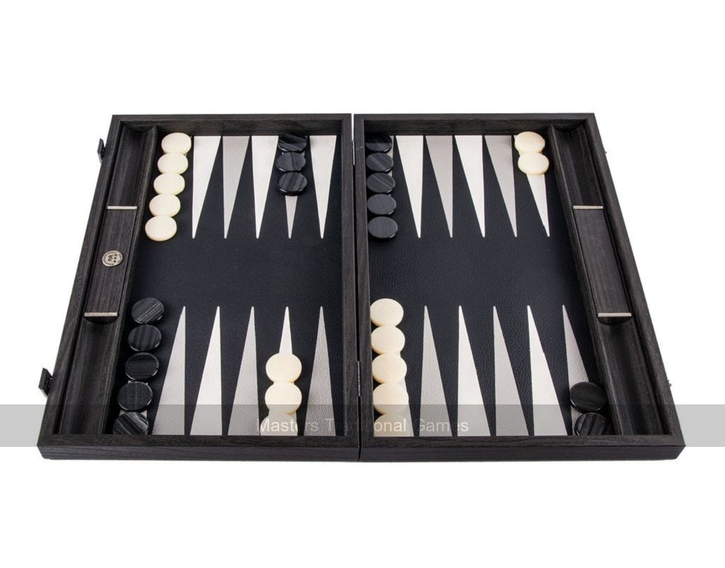 Manopoulos Classic Black Leatherette Backgammon Set (19-inch) - Walmart.com