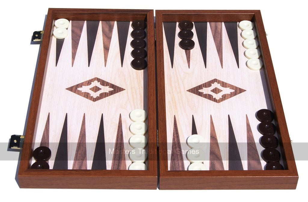Manopoulos Compact Oak and Walnut 15-inch Backgammon Set - Walmart.com
