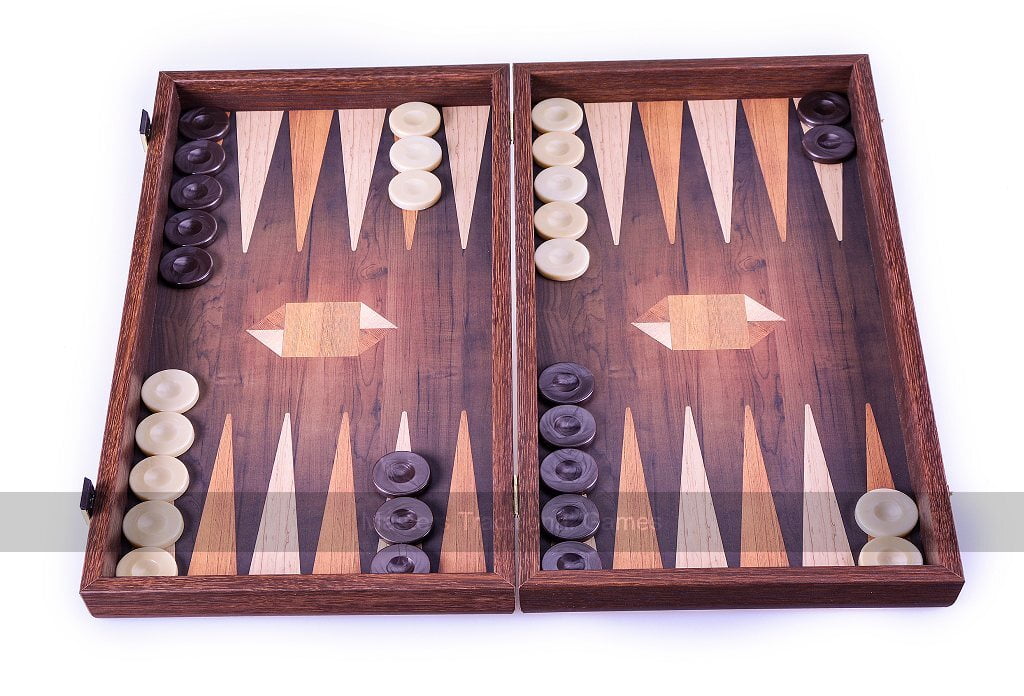 Manopoulos Creative Geometrical Wood Motif 19-inch Backgammon Set ...