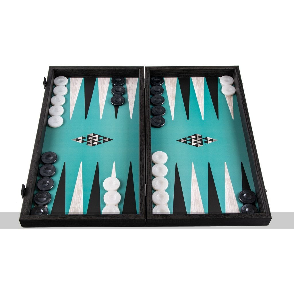 Manopoulos Creative Turquoize Geometric Shapes 19-inch Backgammon Set ...