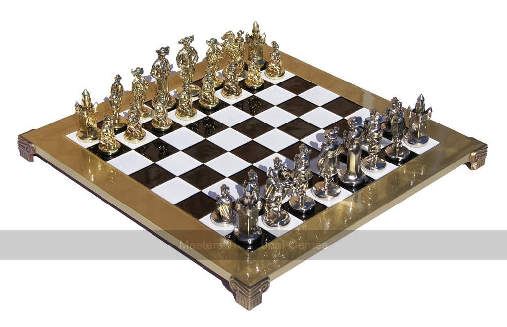 Manopoulos Medieval Knights Metal Chess Set - Walmart Business Supplies