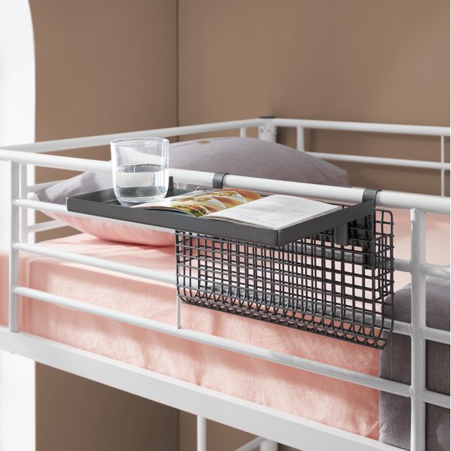 Manor Park Adjustable Metal Bunk Bed Shelf, Grey/Mesh - Walmart.com