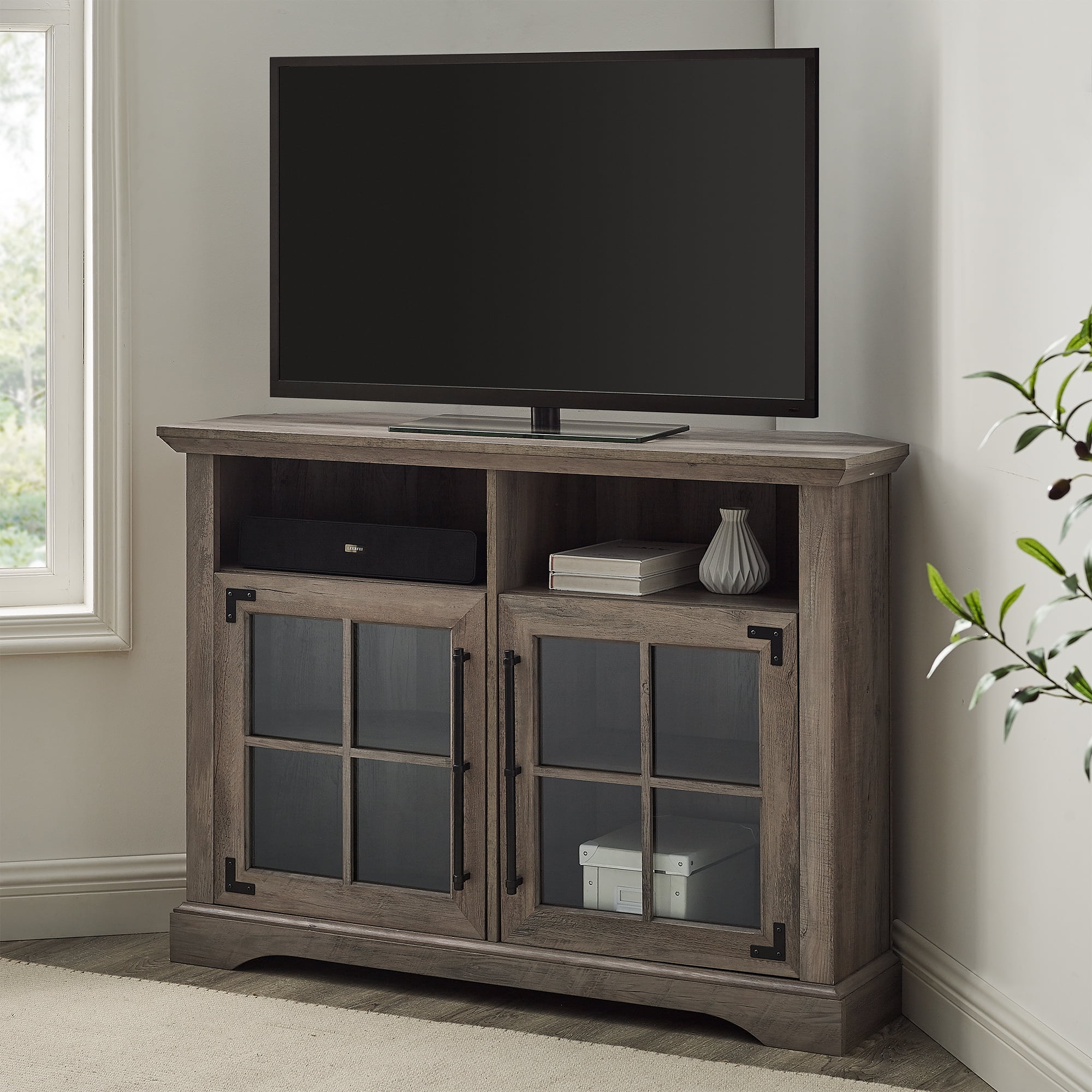 Free Shipping! Manor Park Farmhouse Corner TV Stand for TVs up to 50 ...