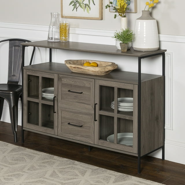 Manor Park Industrial 3-Door Storage Buffet, Slate Grey - Walmart.com