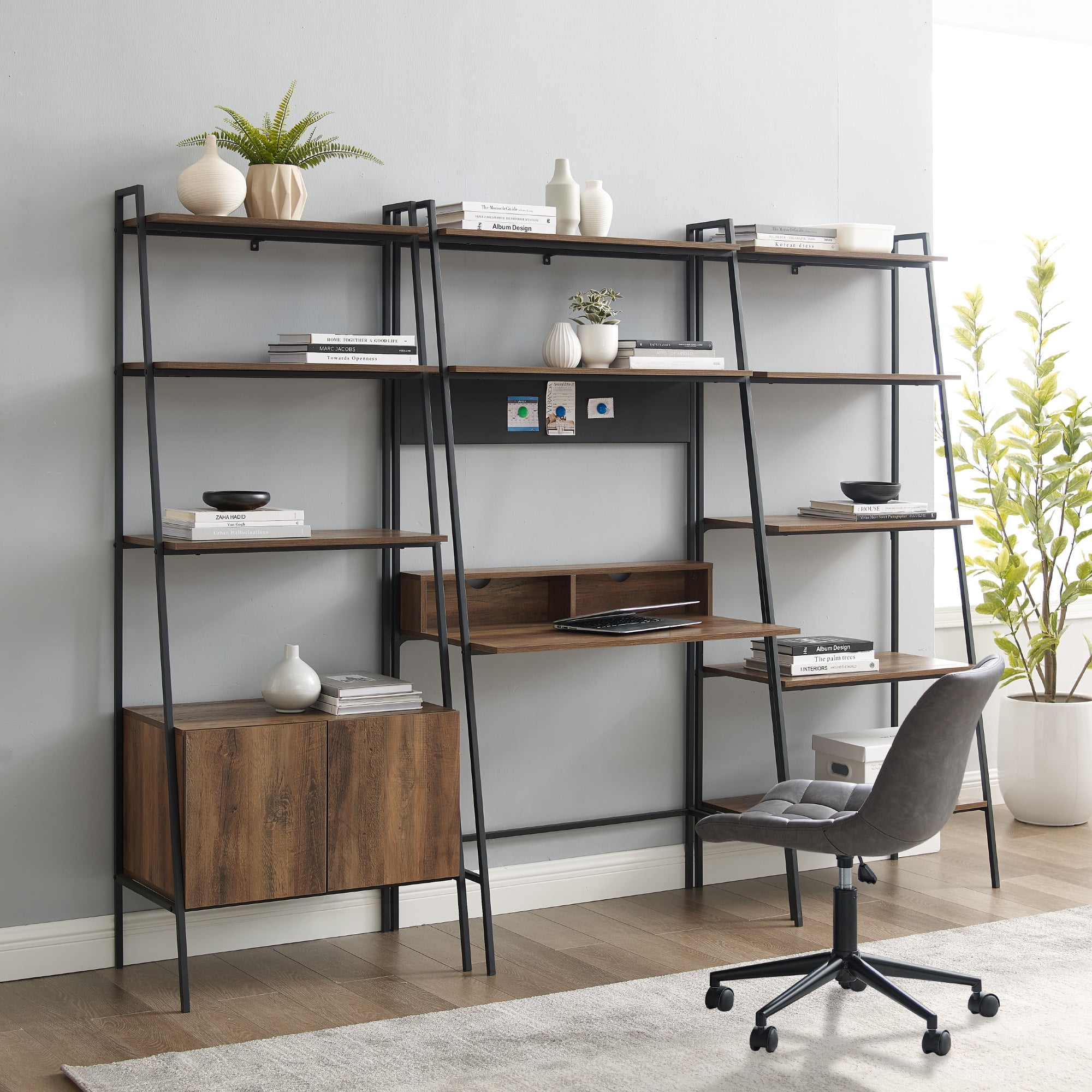 Manor Park Industrial Home Office Set with Desk and Bookshelves, Barn ...