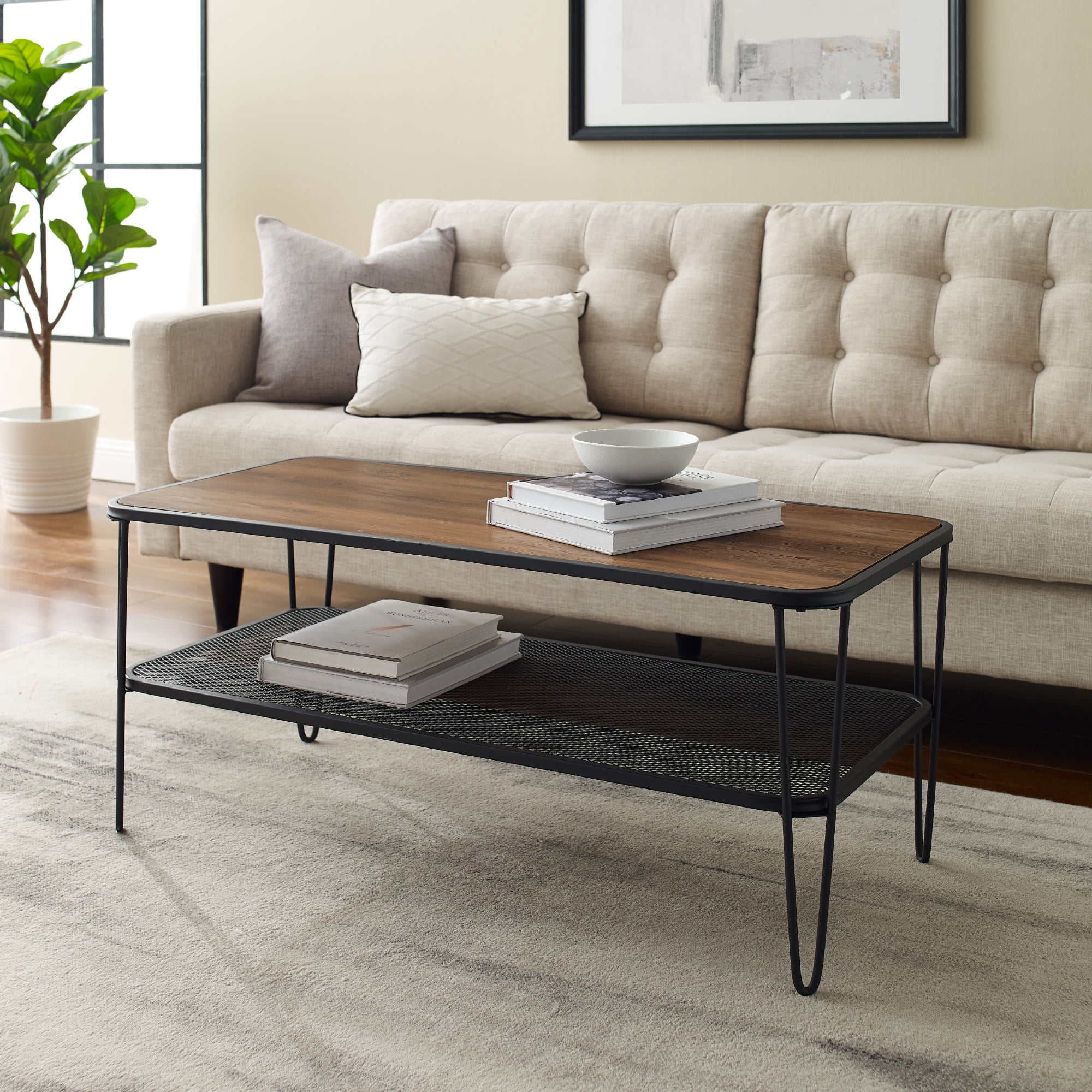Manor Park Industrial Modern Wood Coffee Table, Reclaimed Barnwood ...