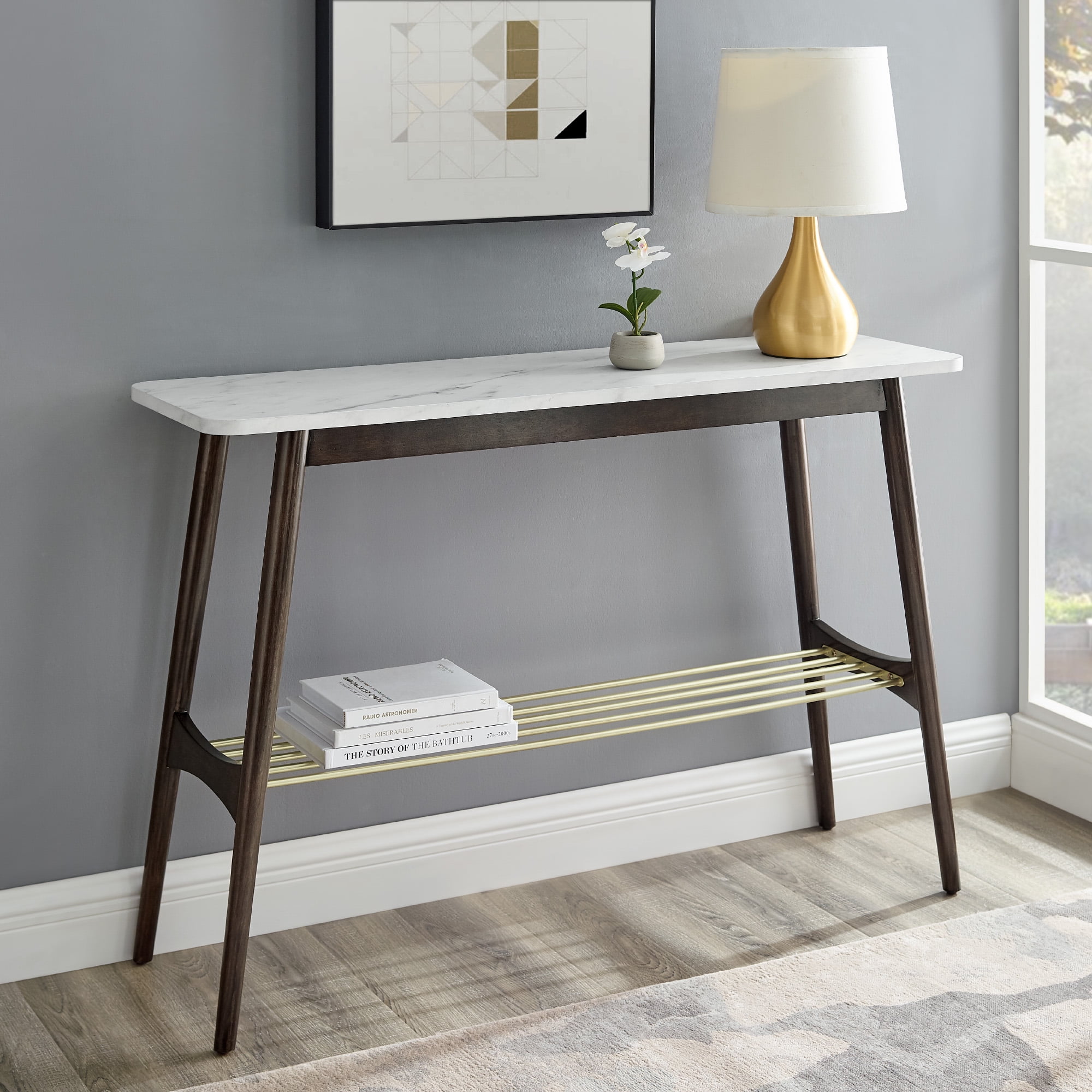 Free Shipping! Manor Park Mid Century Modern Faux Marble Entryway ...