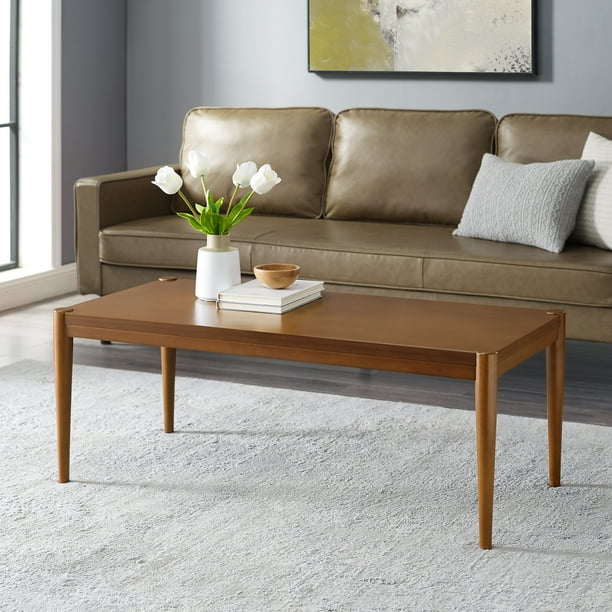 Manor Park Mid Century Tapered Leg Wood Coffee Table, Acorn - Walmart.com