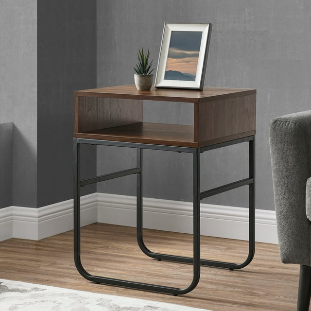Manor Park Modern Curved Leg End Table - Dark Walnut - Walmart.com