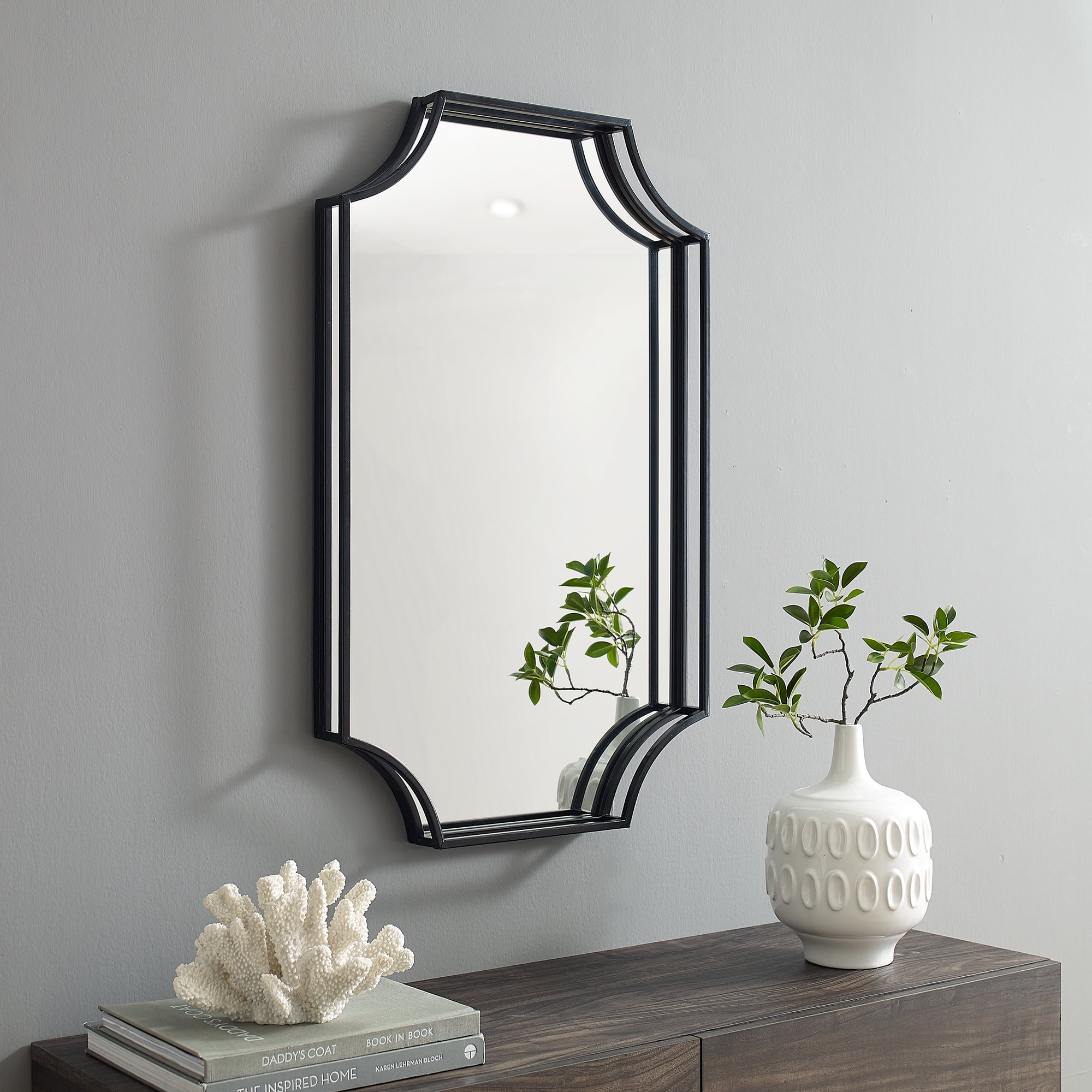 Free Shipping! Manor Park Rectangular Wall Mirror, Black, Contemporary ...