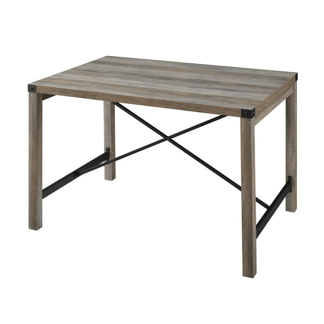 Manor Park Rustic Farmhouse Dining Table, Grey Wash - Walmart.com