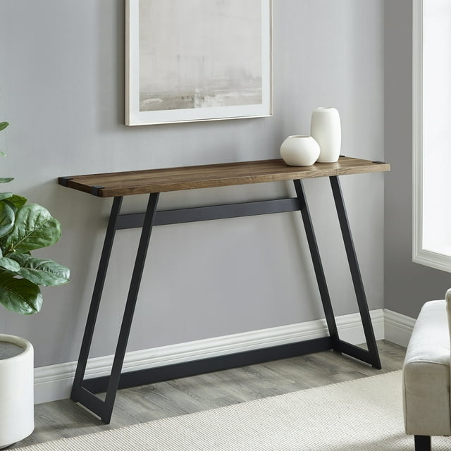 Manor Park Rustic Wood and Metal Entryway Table, Reclaimed Barnwood ...