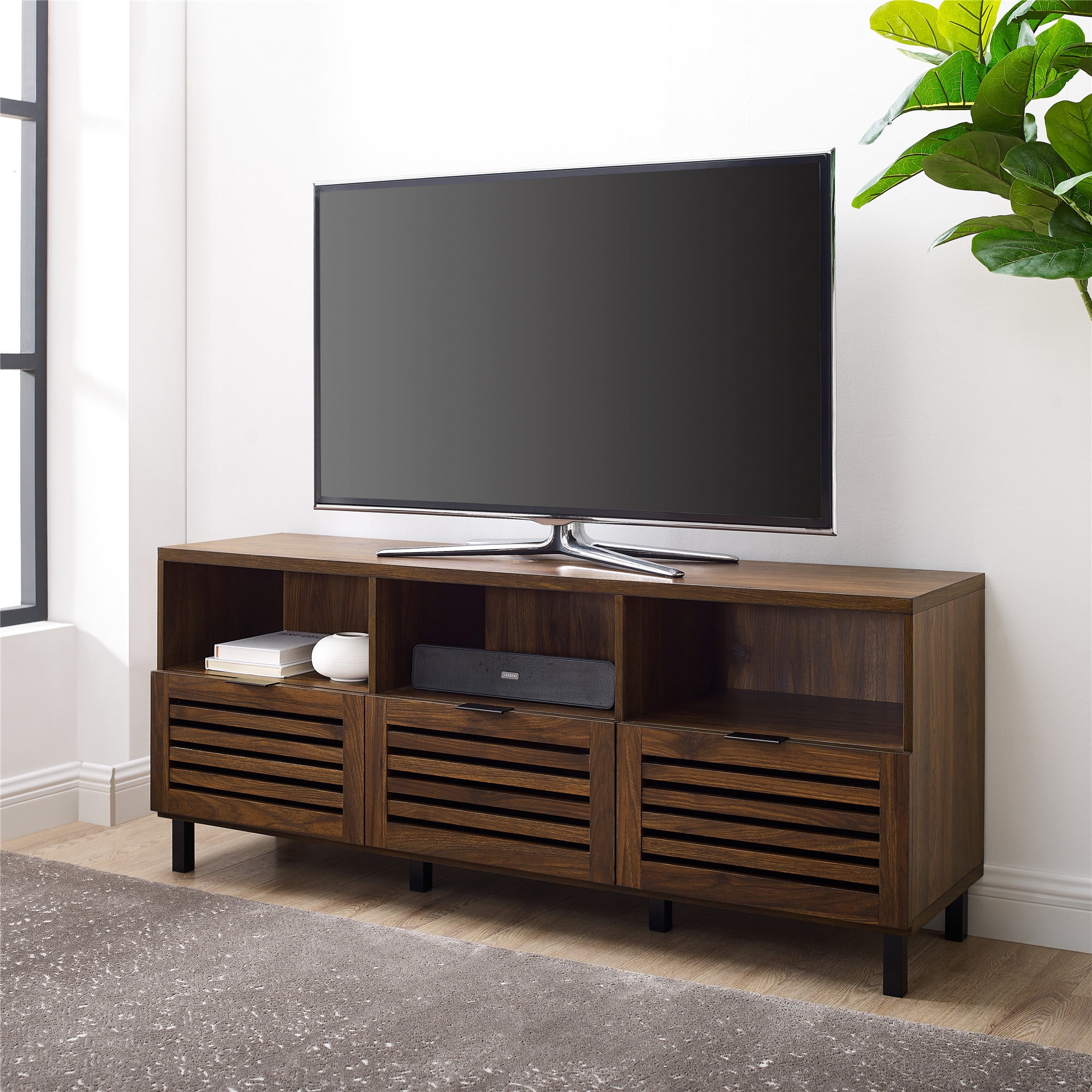 Manor Park Slatted Door TV Stand Fits TVs up to 65 - Walmart.com