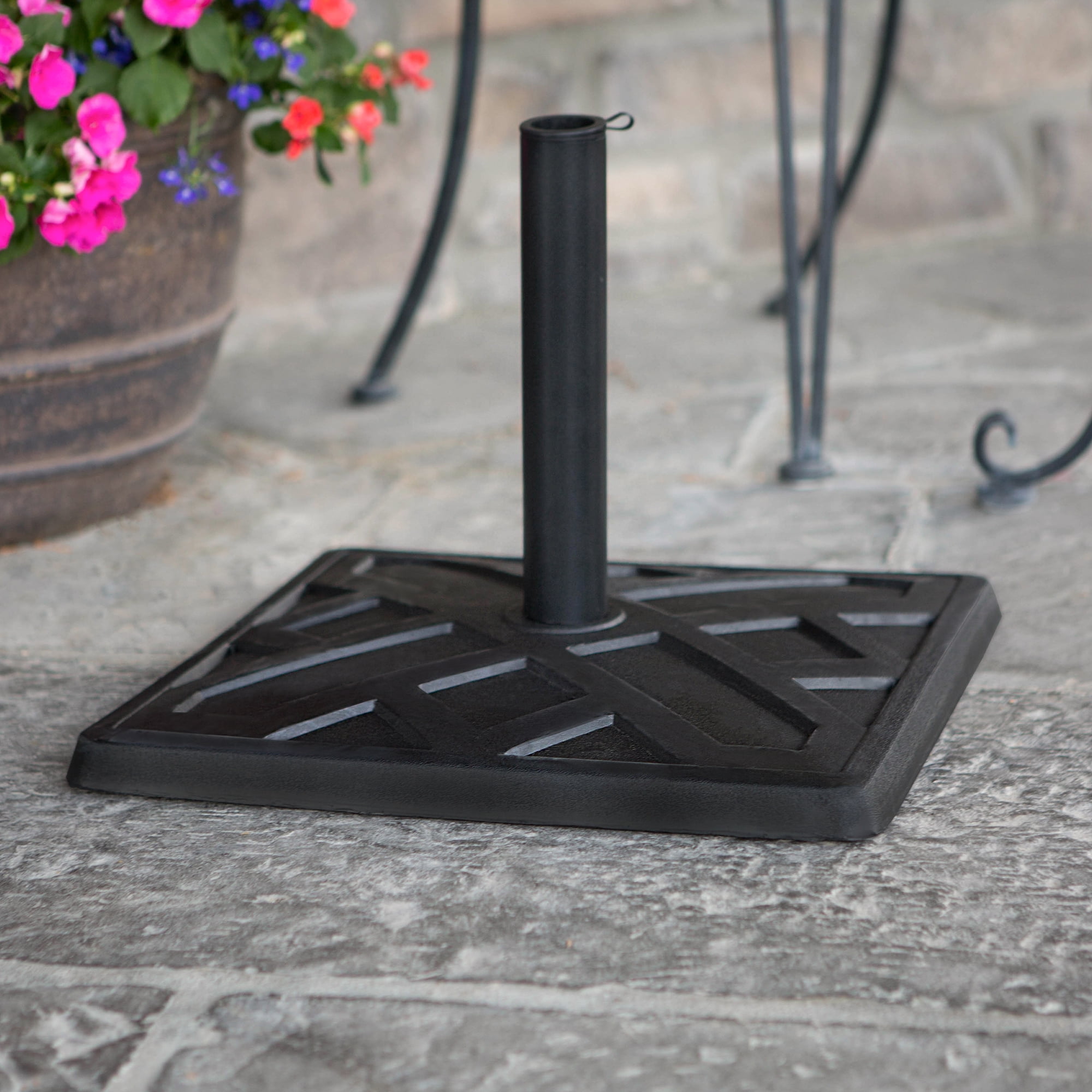 Manor Park Square Outdoor Patio Umbrella Base, Black - Walmart.com