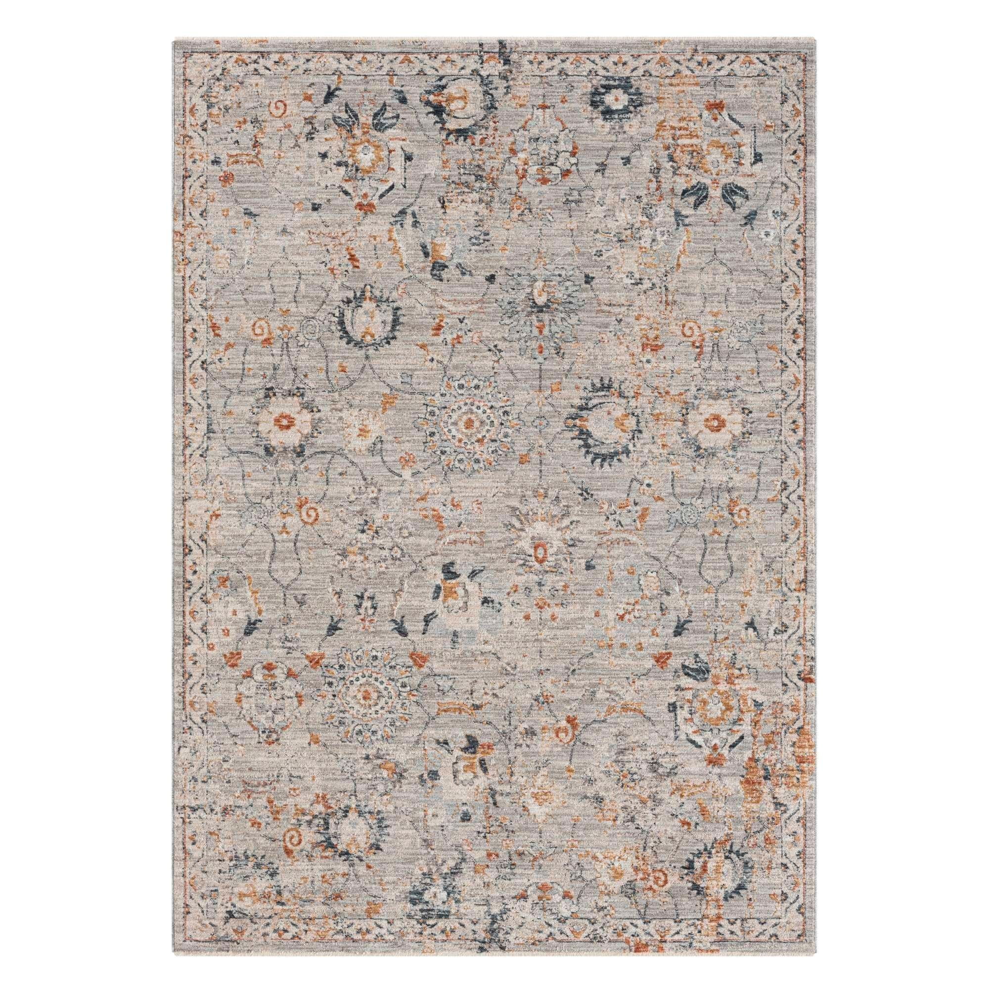 Manor Persian Floral Area Rug - Charcoal, 5'x7'3" - Walmart.com