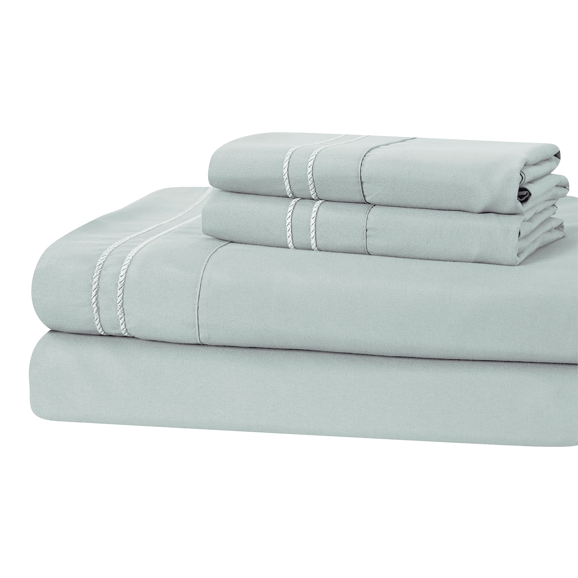 Manor Ridge Traditional Aqua Microfiber, Polyester Sheet Sets, Twin XL ...
