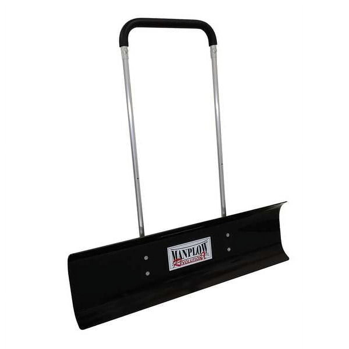Manplow Snow Pusher, 48 in W x Plastic Blade, 50 in L Aluminum Handle ...