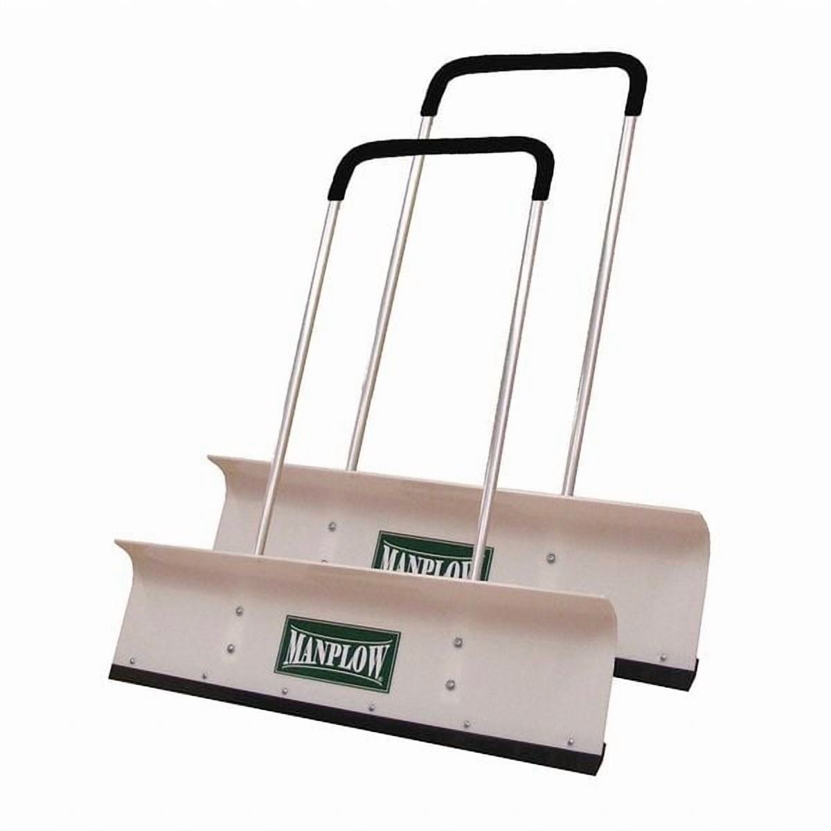 Manplow Snow Shovel, 42 in W x Plastic Blade, 48 in L Aluminum Handle ...