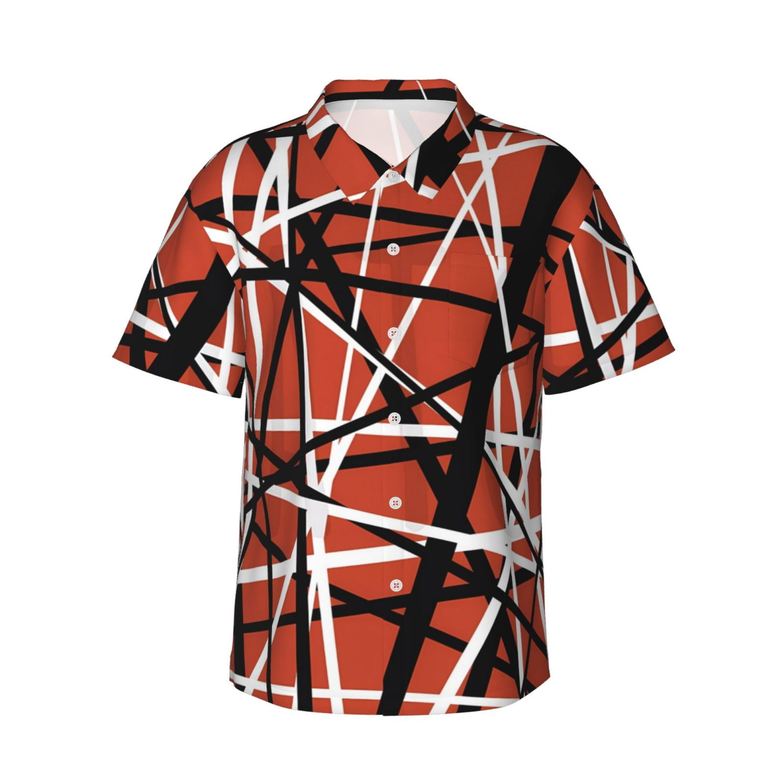 Mans Short Sleeve Hawaiian Tshirt For Van1986 Halen Teesoft Tshirts Summer Lapel Collar Tops X