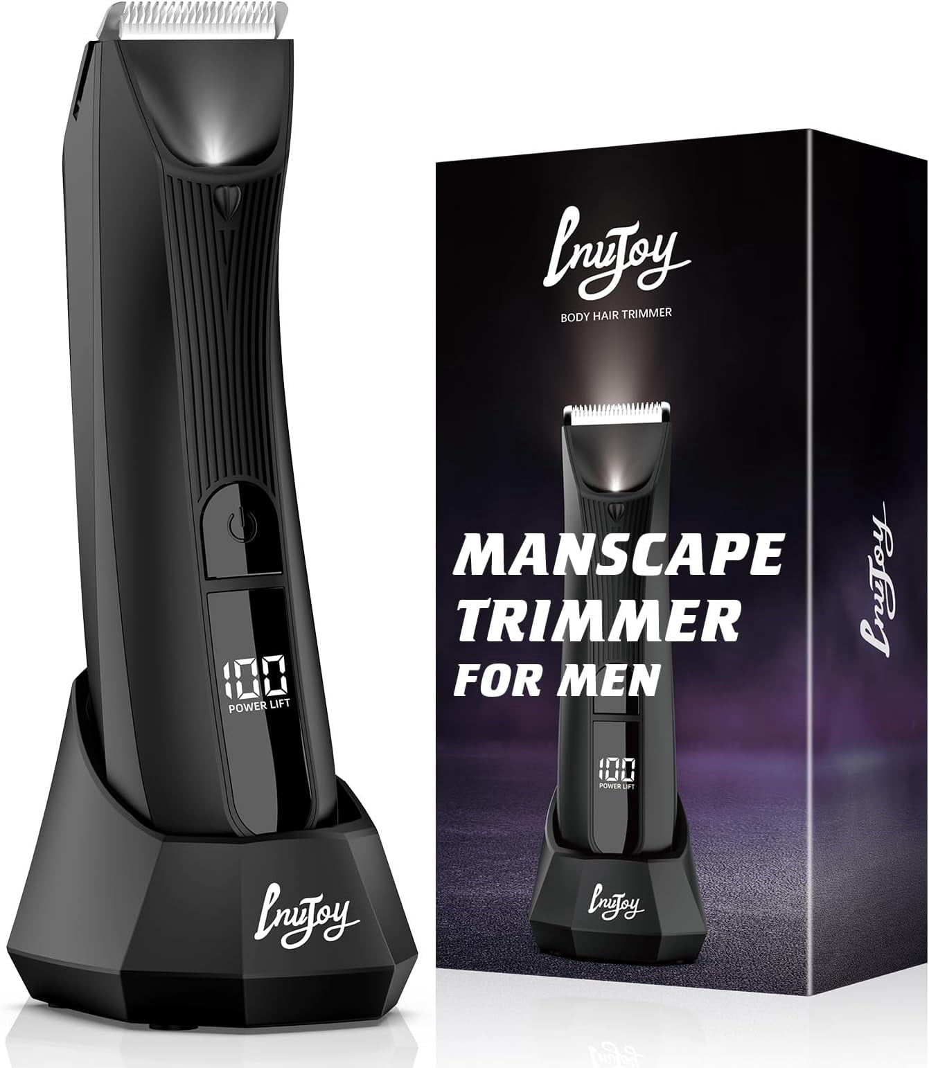 Manscape & Pubic Hair Trimmer for Men w/Light - No Nick, No Cut, Balls ...