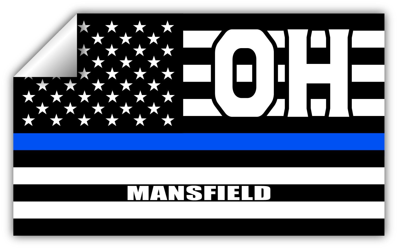 Mansfield OH Ohio Richland County Thin Blue Line Stealthy USA Flag ...