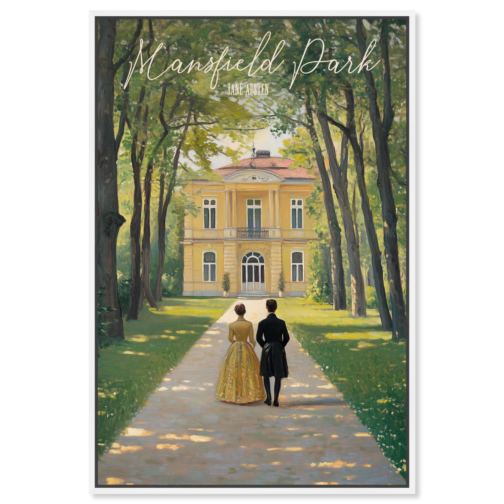 Mansfield Park Canvas Famous Books Posters by Art Remedy, White Frame ...