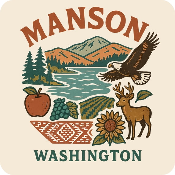 Manson Washington Keepsakes Souvenir Vinyl Sticker – Destination Travel ...