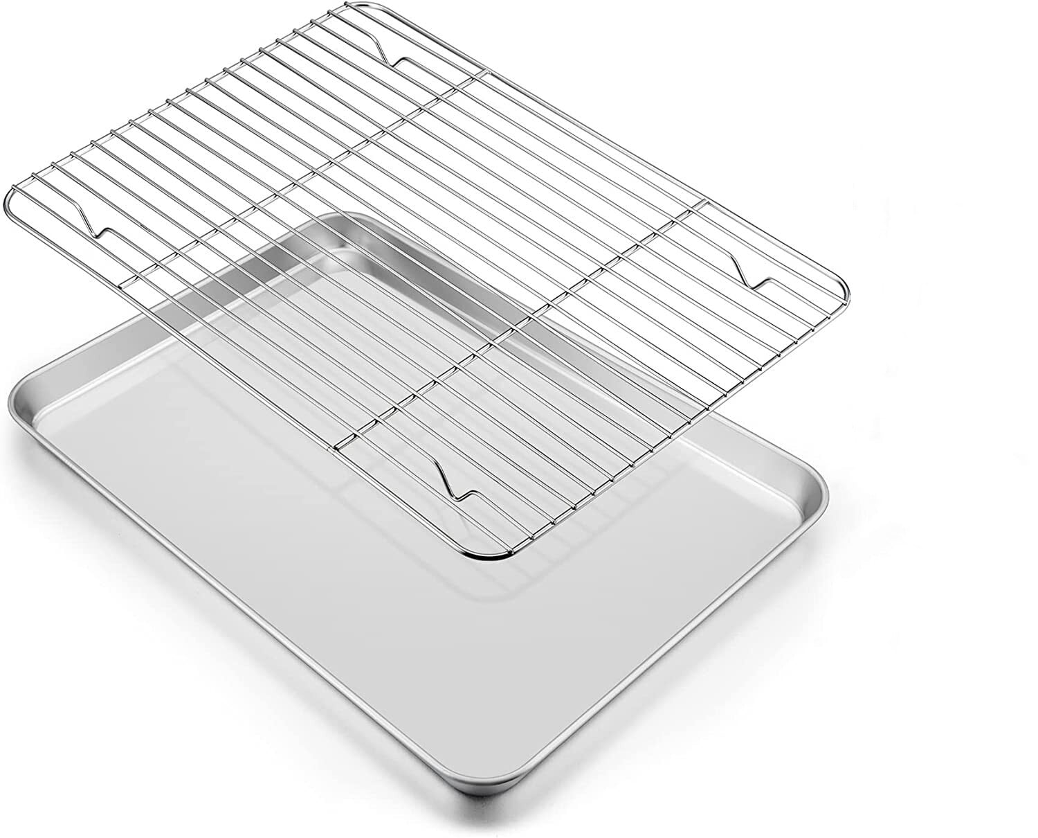 Manss Baking Pan with Rack, 16 x 12 In Stainless Steel Baking Tray ...