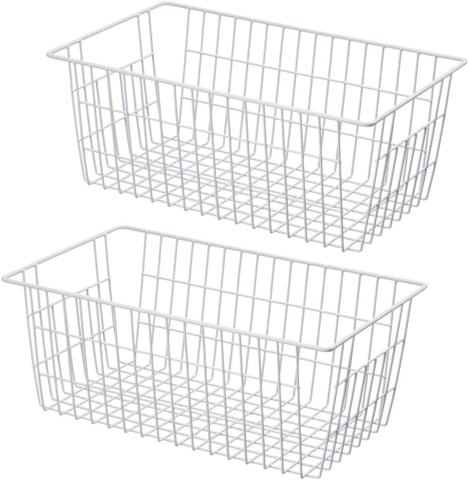 Manss Metal Wire Storage Baskets, Small Freezer Refrigerator Organizer ...