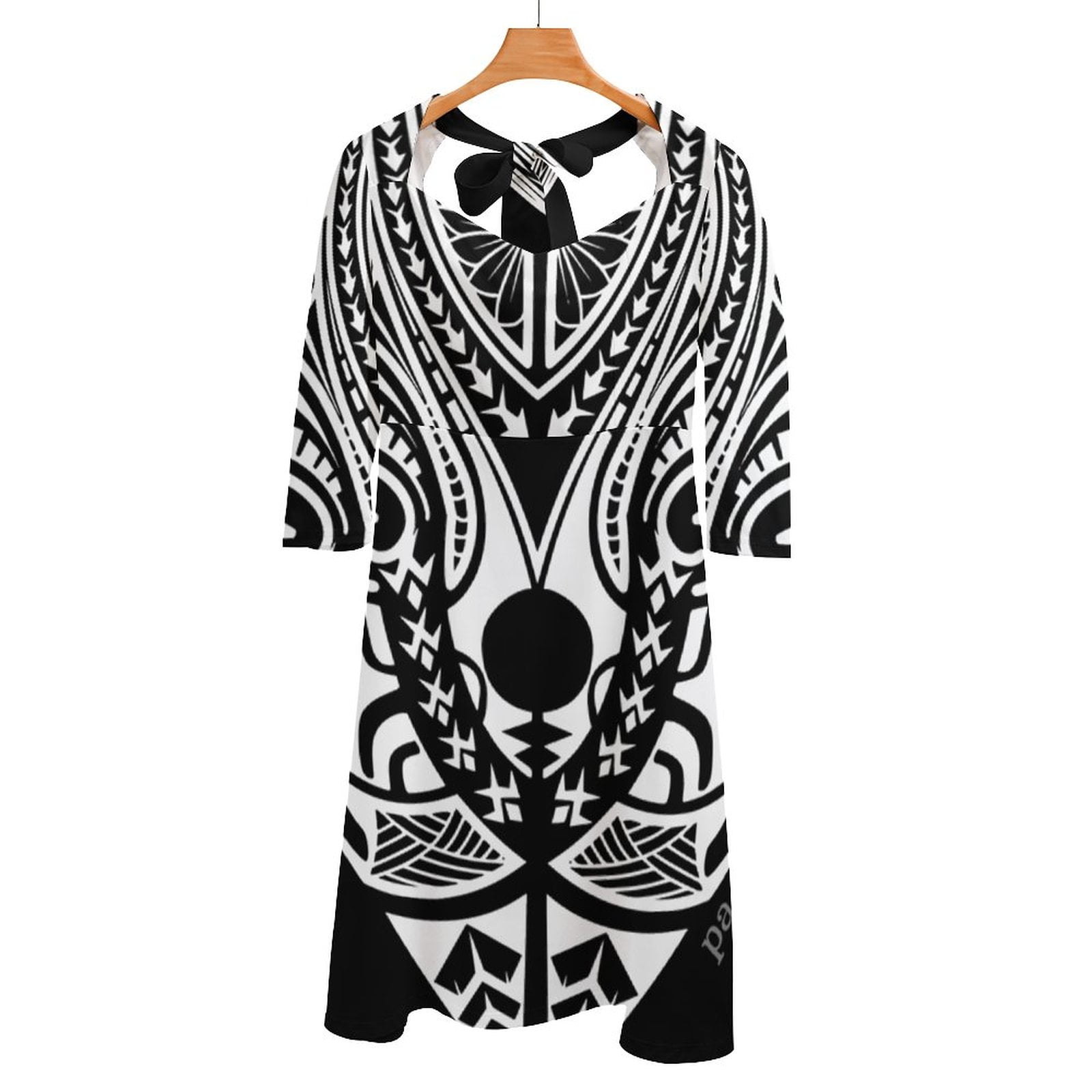 Manta Ray Black / White Square Neck Dress Summer Dress Women Elegant ...