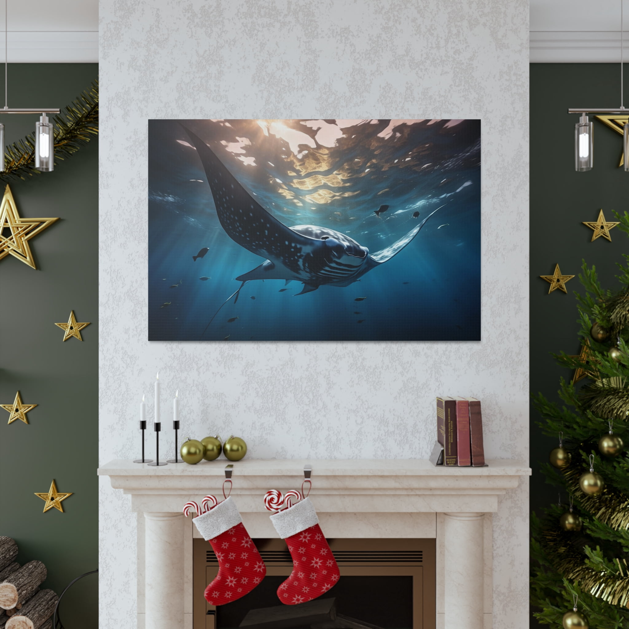 Manta Ray Canvas Gallery Wraps Maui Hawaii Oahu Kauai Underwater ...