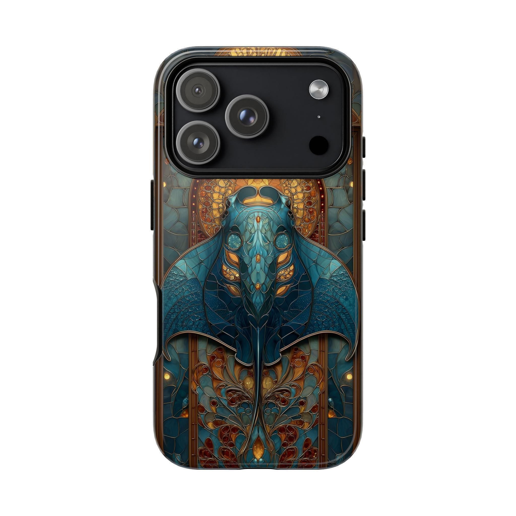 Manta Ray Intricate Mosaic Pattern Detailed Ocean Art Phone Case with ...