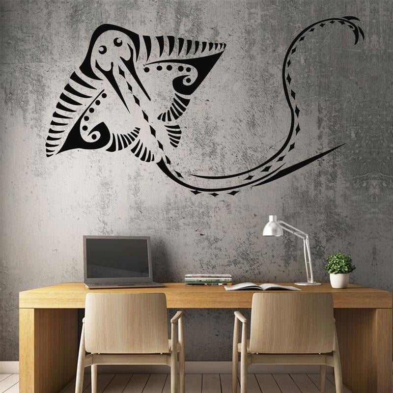 Manta Ray Ocean Sea Marine Bathroom Wall Sticker Vinyl Home Decor Room ...