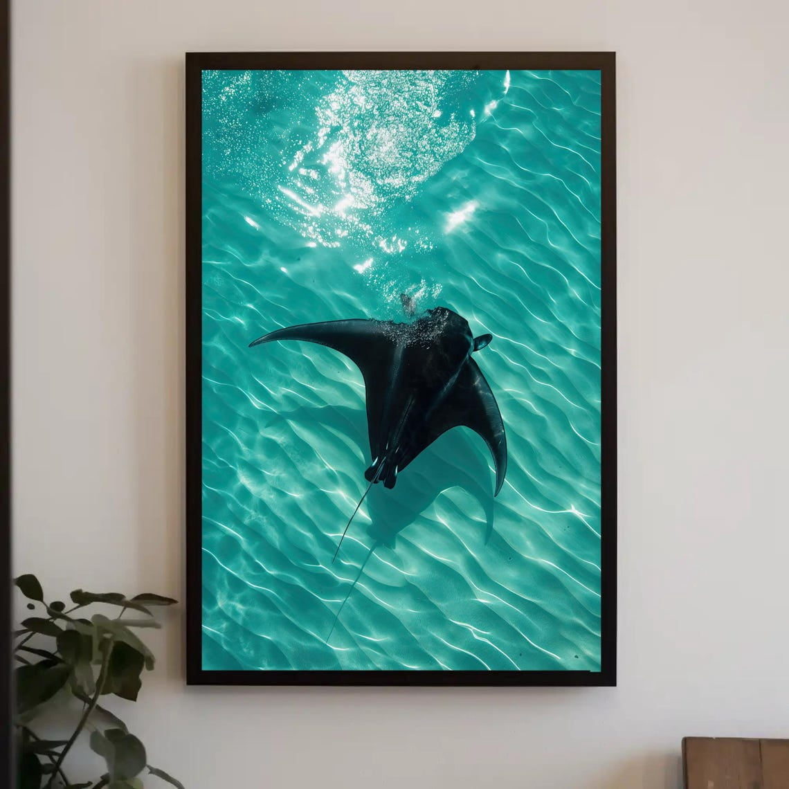 Manta Ray Photograph Canvas Print, Fish Canvas Wall Art, Marine Life ...