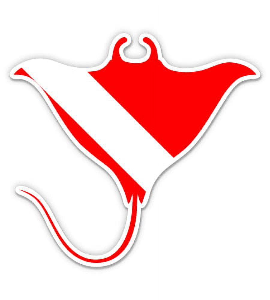 Manta Ray Scuba Flag - 12" Vinyl Sticker Waterproof Decal - Walmart.com