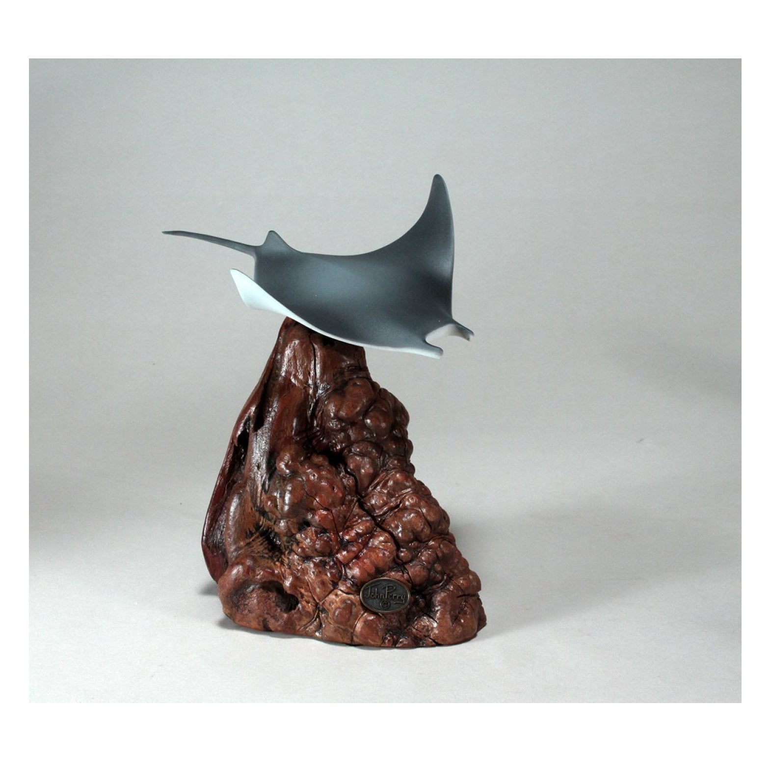 Manta Ray Sculpture from John Perry Airbrushed Statue 6in Long Upwing ...