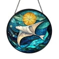 Manta Ray Stained Glass Style Suncatcher, Fantasy Underwater Window ...