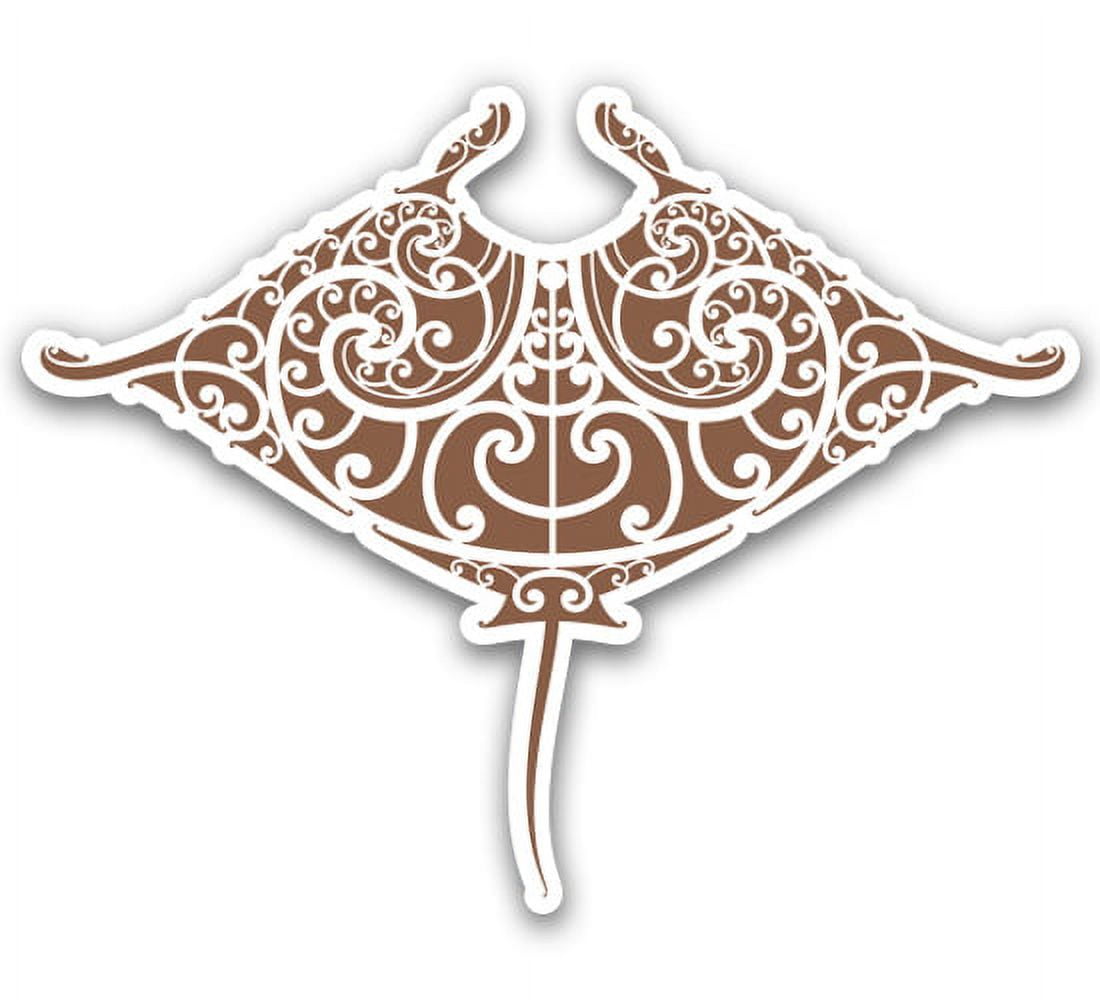 Manta Ray Tribal Tattoo Style - 8" Vinyl Sticker - For Car Laptop I-Pad ...